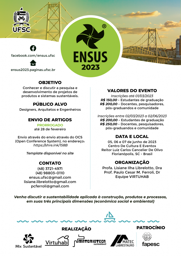 ENSUS 2023 – XI Encontro de Sustentabilidade em Projeto